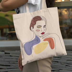 Outfit Bits | Bags | Minimalist Line Art Female Face Tote Bag | Poshmark